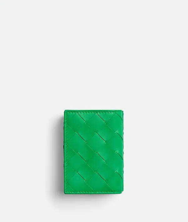 Bottega Veneta Intrecciato Tiny Tri-fold Wallet - Parakeet
