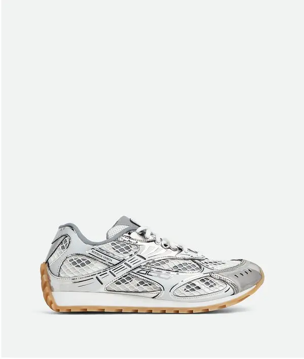 Bottega Veneta Orbit Sneaker - Silver / White / Optic White Rubber