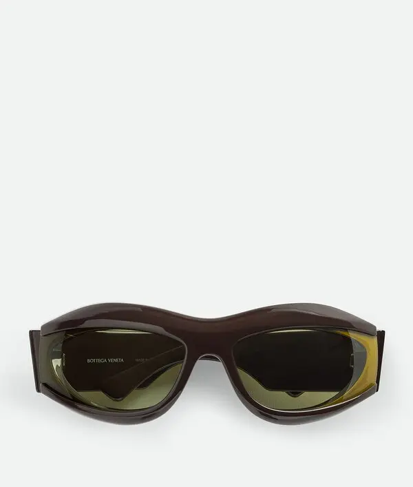 Bottega Veneta Cangi Wraparound Injected Acetate Sunglasses