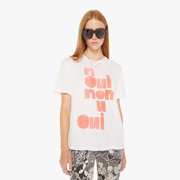 Mother The Rowdy Oui Non T-Shirt In White 50% Off Editorialist