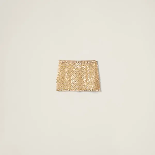 Miu Miu Embroidered Organza Miniskirt