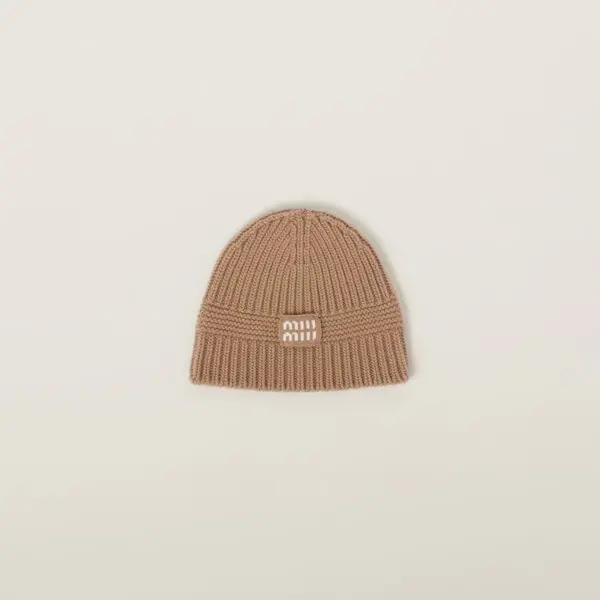 Miu Miu Knit Beanie - Camel Brown