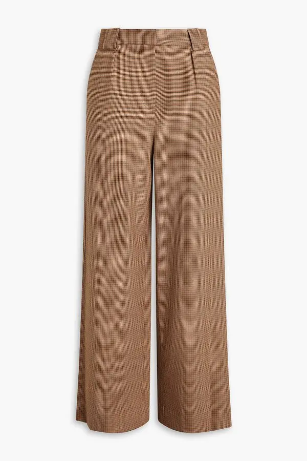 Simkhai Julietta Houndstooth Tweed Wide-leg Pants
