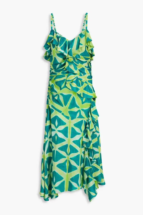 Ulla Johnson Zoya Ruffled Printed Silk-satin Midi Dress