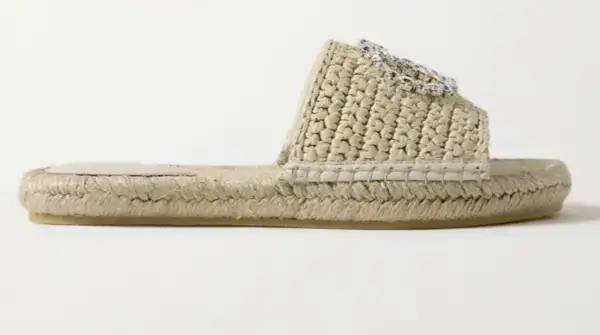 Gucci Cora Crystal-embellished Raffia Espadrille Sandals - Beige ...