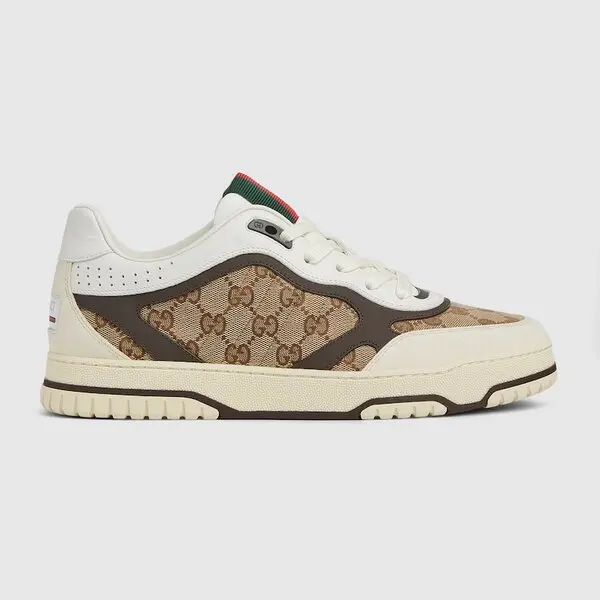 Gucci Re-web Leather Sneaker - Beige