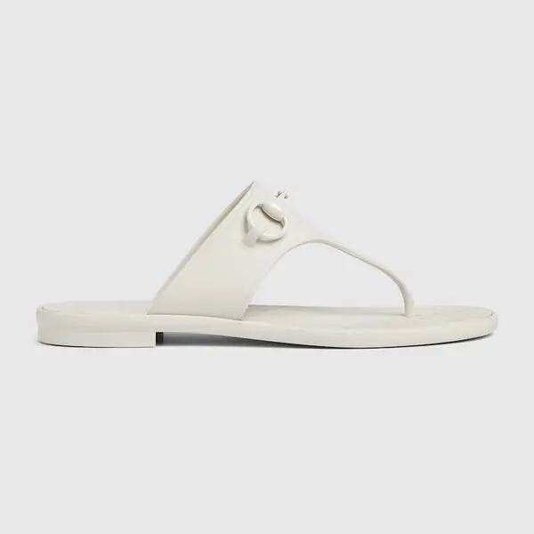 Gucci Horsebit Thong Sandal - White