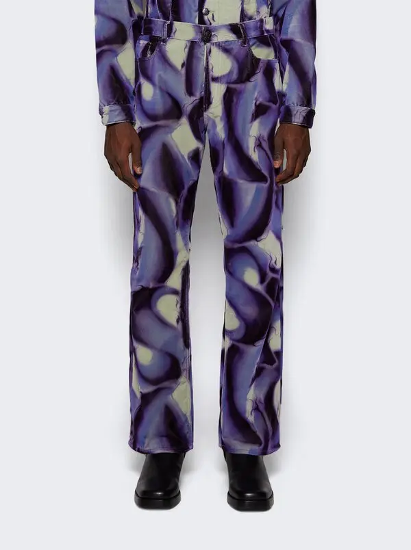 CASELLA MEYER Denim Flared Pants - Purple