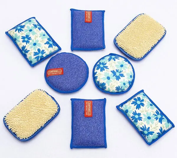 CAMPANELLI 8-piece Printed Floral Microfiber Sponge Set