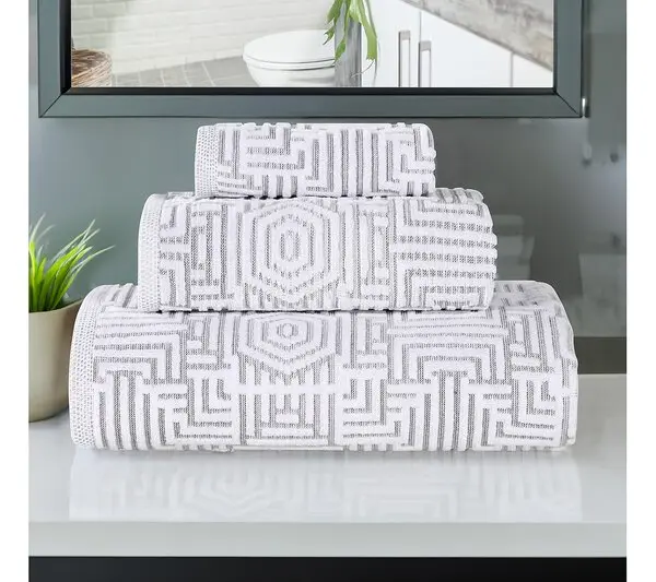 SUPERIOR Cotton Jaq Plush Absorbent 3-piece Tow El Set