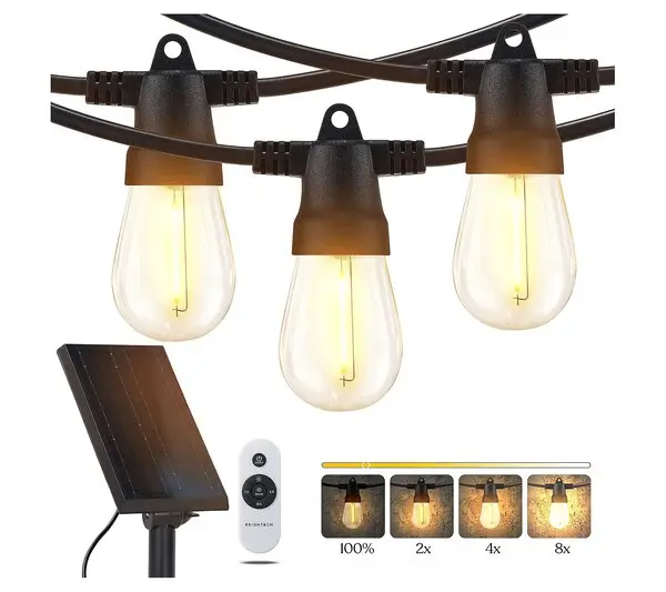 BRIGHTECH Ambience Pro 27ft 4w Solar Led 3000k String Light