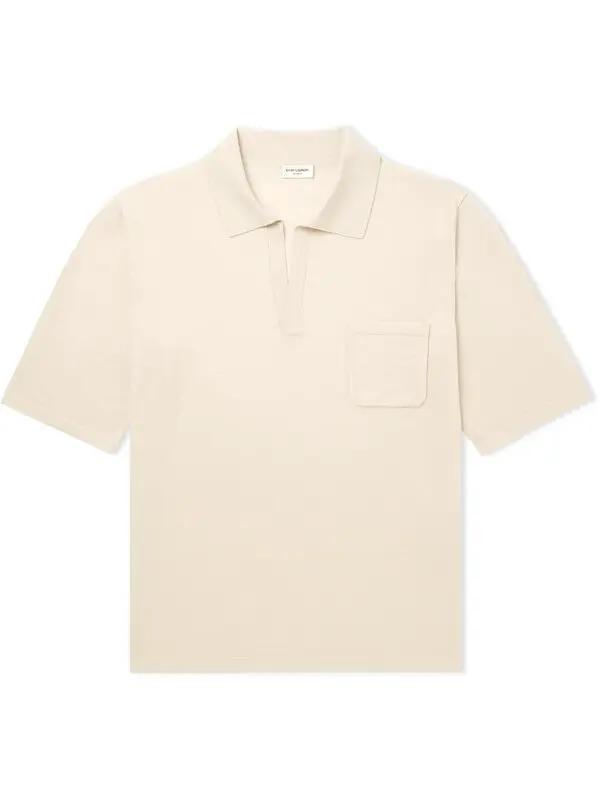 Saint Laurent Wool Polo Shirt - Neutrals