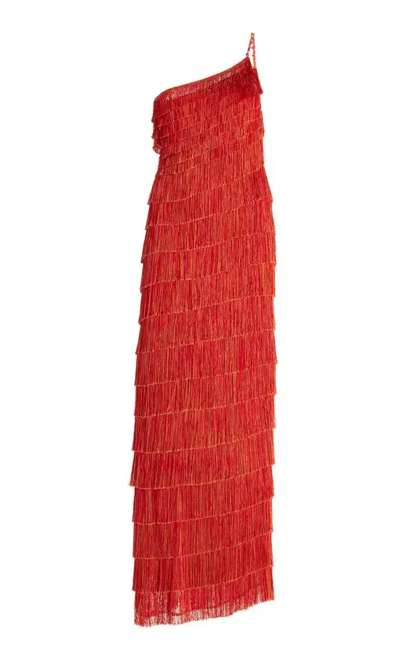 fitted lace wedding dress Likely Francesca Gown in Red