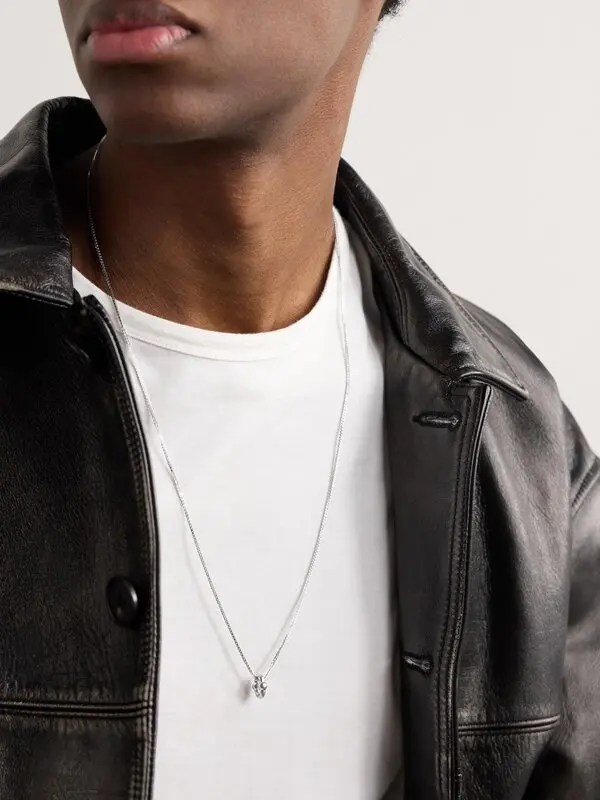 GREG YUNA Umlaut Mini 18-karat White Gold Pendant - Silver