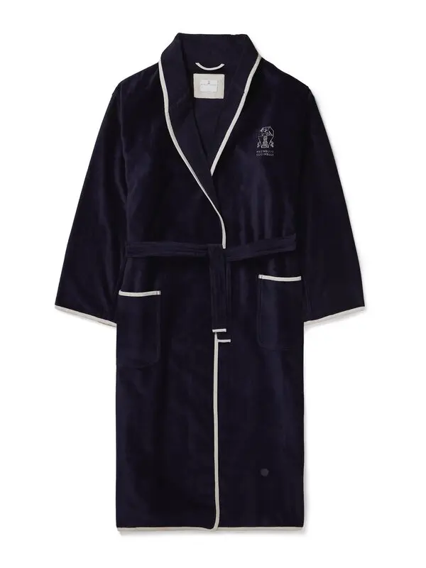 Brunello Cucinelli Cotton-terry Bathrobe - Blue