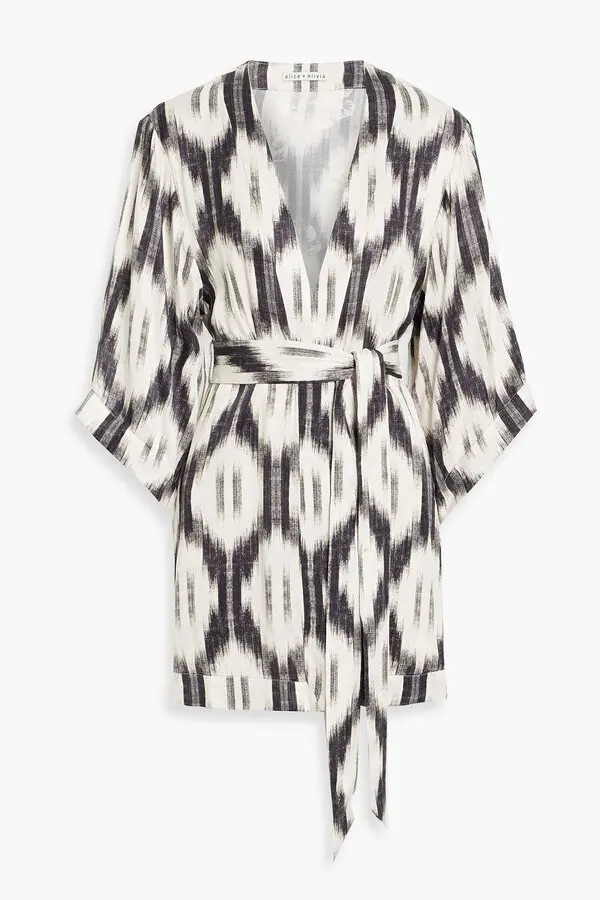 Alice + Olivia Alice Olivia Domino Printed Satinjacquard Kimono