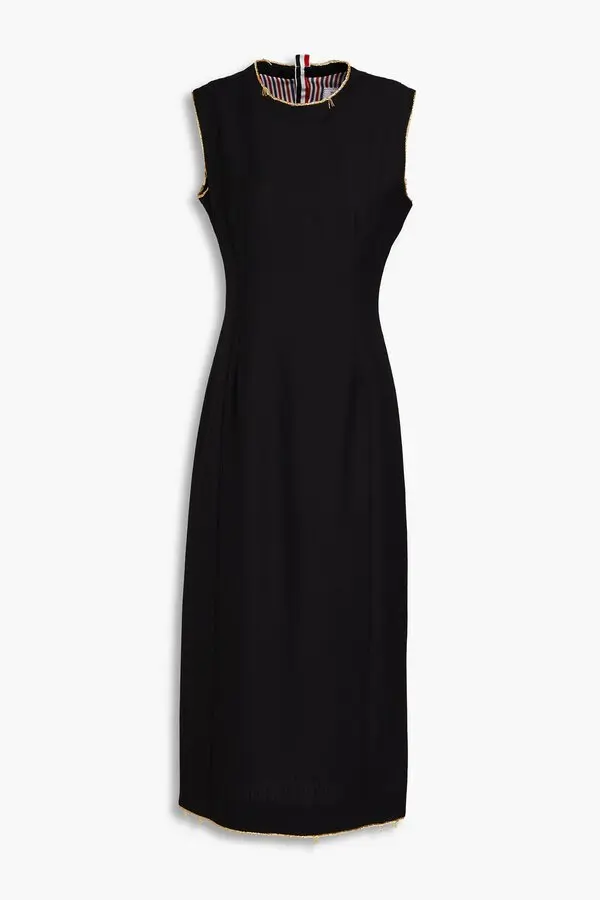 Thom Browne Bead-Embellished Wool Midi Dress In Black - 60% Off |  Editorialist