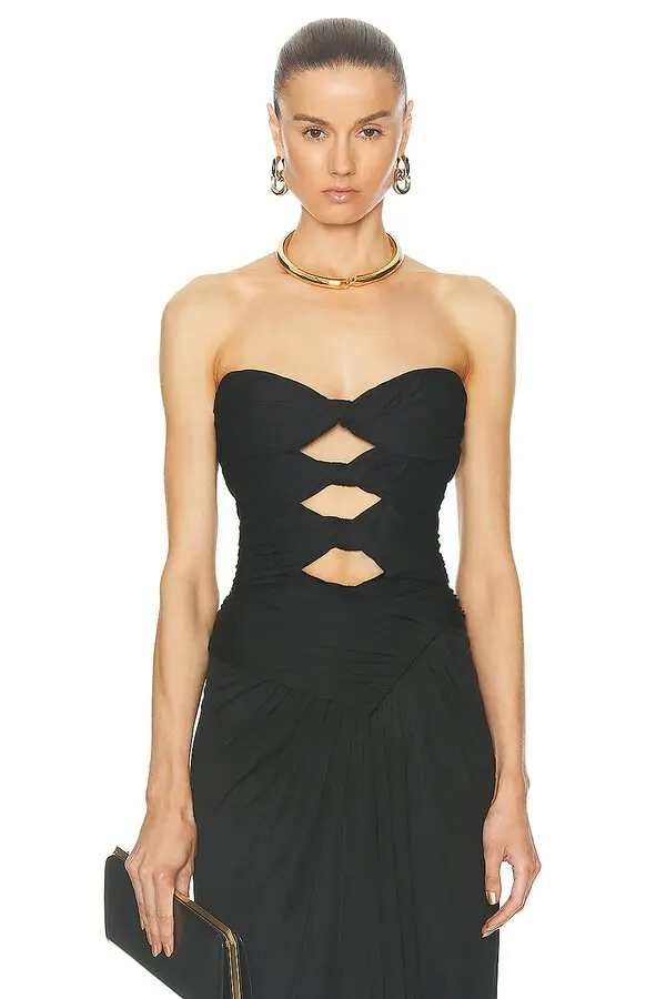 Saint Laurent Jersey Bandeau Top