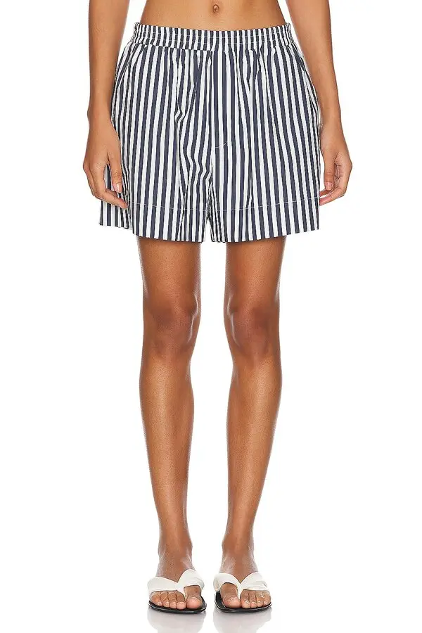 AEXAE Striped Poplin Shorts - Stripe