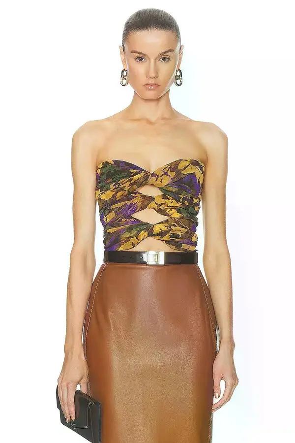 Saint Laurent Tulle Bandeau Top