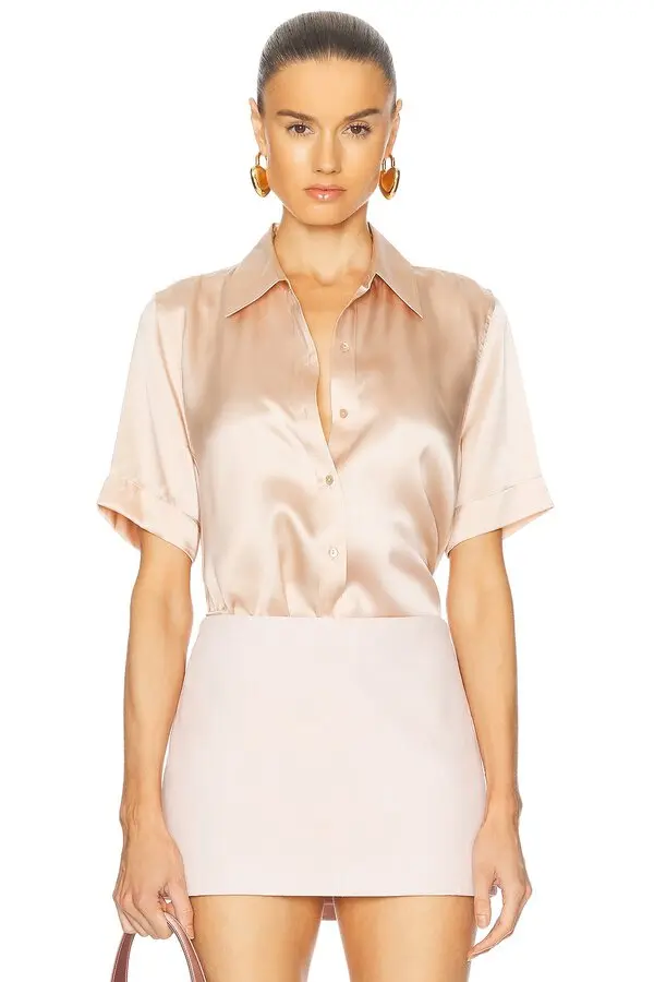 L'Agence Ellah Short Sleeve Blouse - Petal