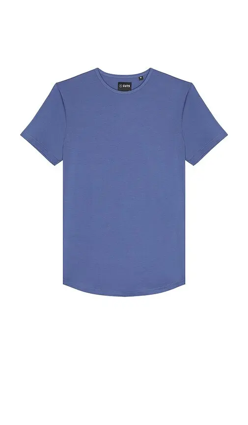 CUTS Ao Curve Hem Tee In Blue - Dusk