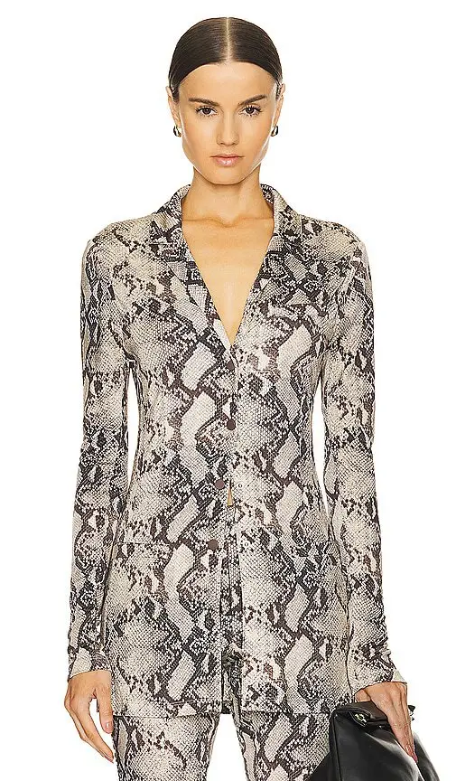 Ronny Kobo Zena Top - Snake Print Natural Multi