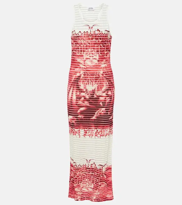 Jean Paul Gaultier Striped Printed Maxi Dress