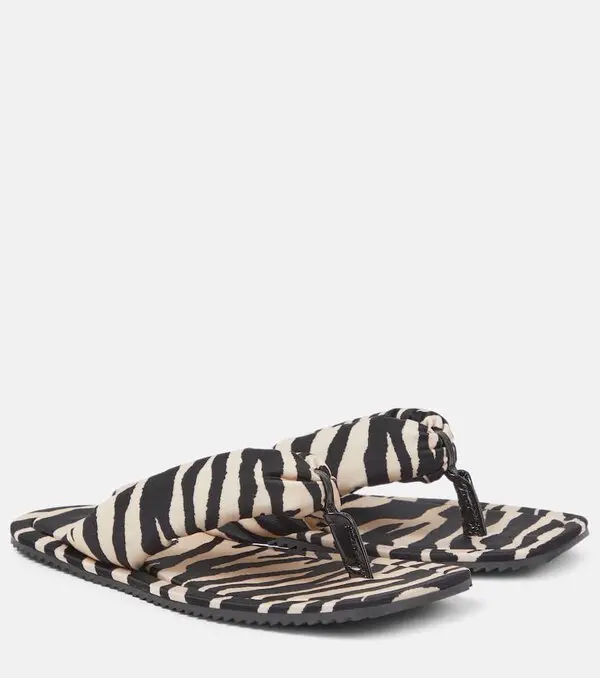 Attico Indie Zebra-print Thong Sandals - Multicoloured