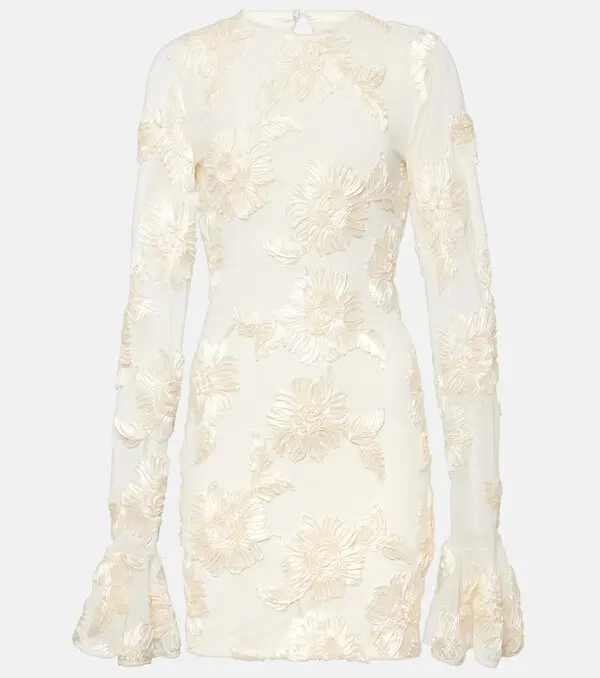 Remain Birger Christensen Bridal Rosita Floral-appliqué Minidress