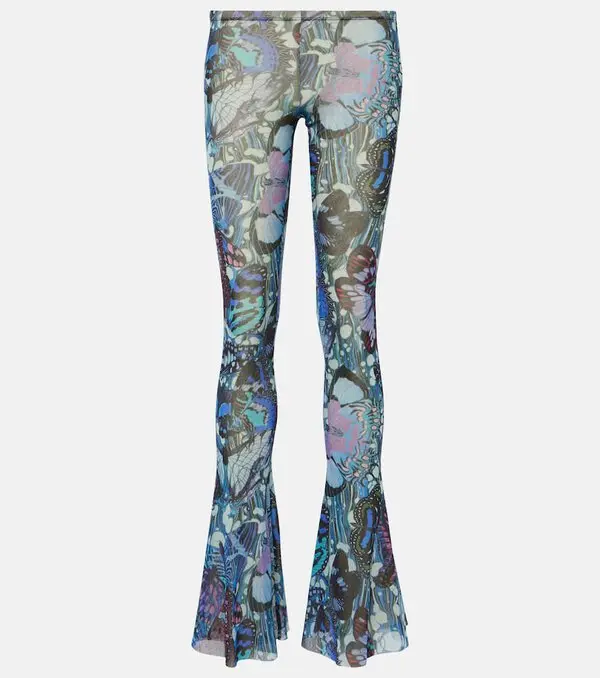 Jean Paul Gaultier Papillon Flared Pants - Blue