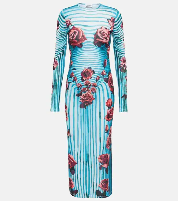 Jean Paul Gaultier Body Lace MariniRe Maxi Dress - Blue - 30% Off |  Editorialist