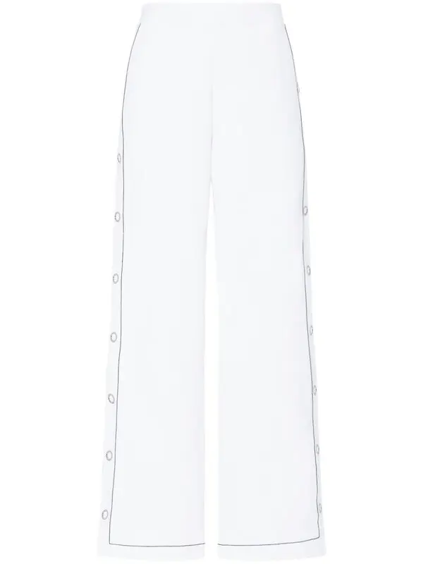 Rosetta Getty Press-stud Wide-leg Trousers - White