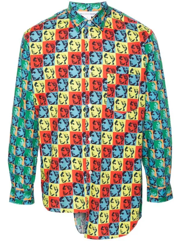 Comme Des Garçons Andy Warhol-print Asymmetric Shirt