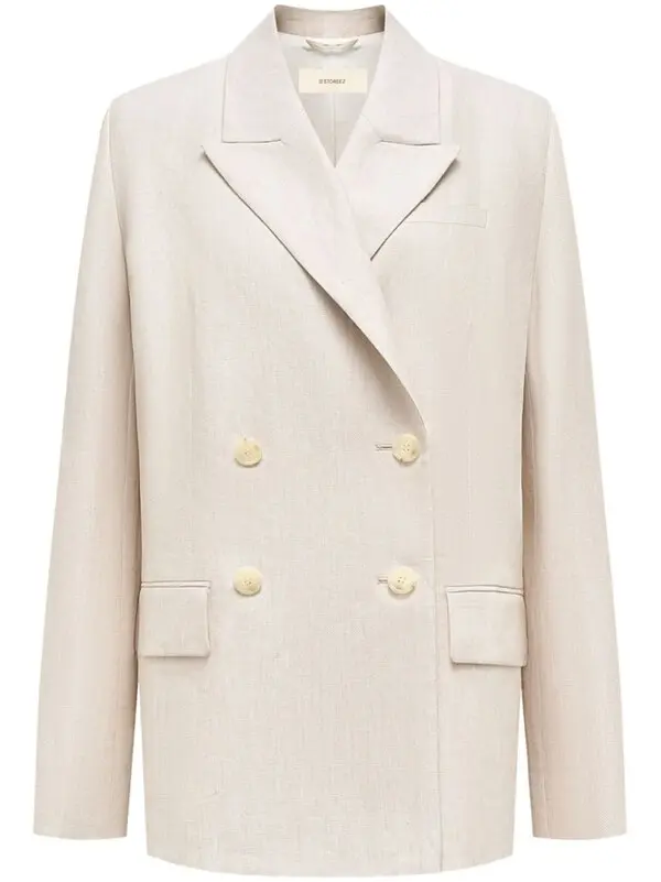 12 STOREEZ Double-breasted Linen Blazer