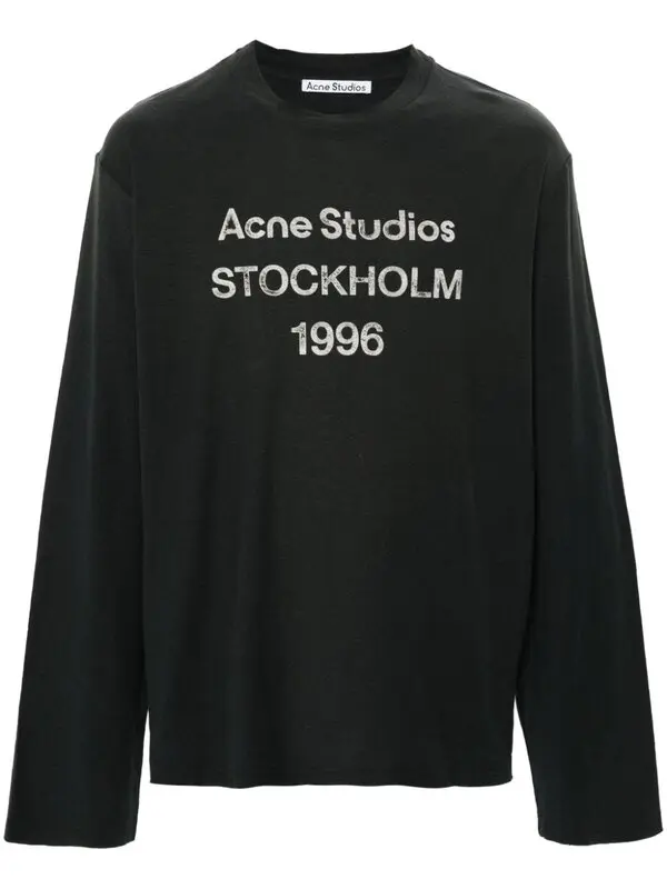 Acne Studios Logo-print Distressed T-shirt - Green