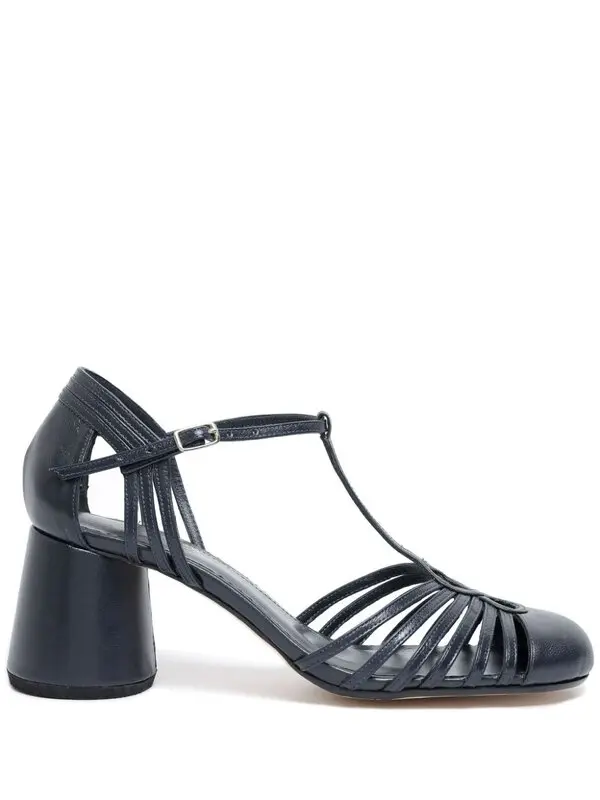 STUDIO CHOFAKIAN 50mm Chamonix Leather Pumps - Blue