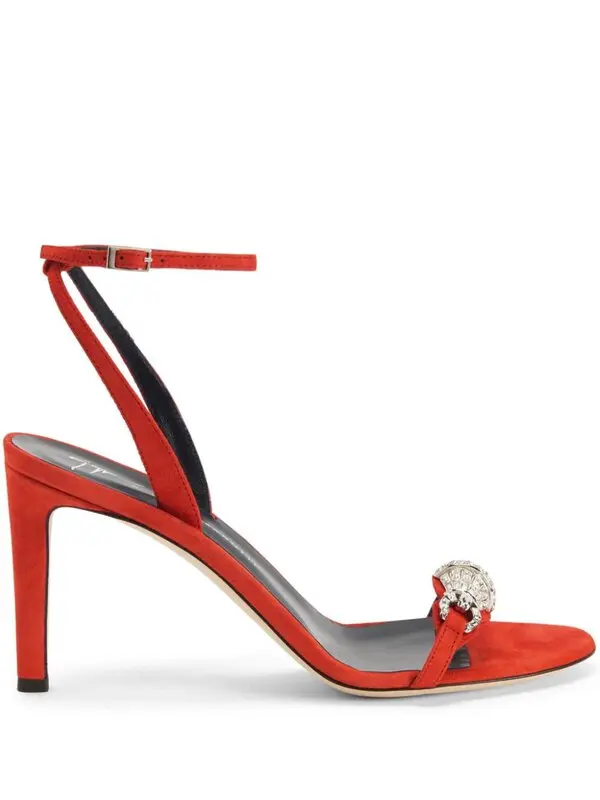 GIUSEPPE ZANOTTI 85mm Thais Crystal-embellished Suede Sandals