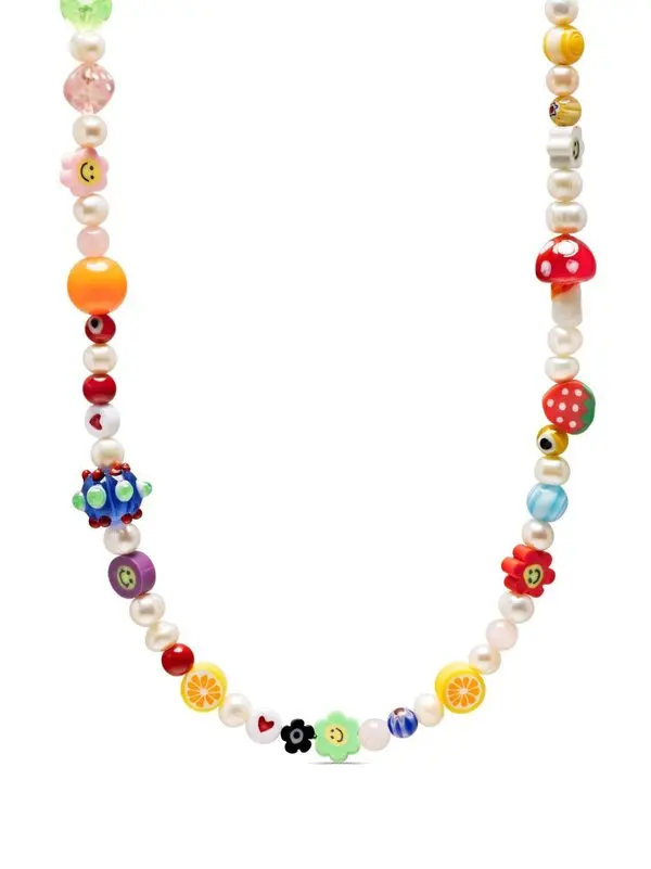 NIALAYA JEWELRY Beaded Choker Necklace - White