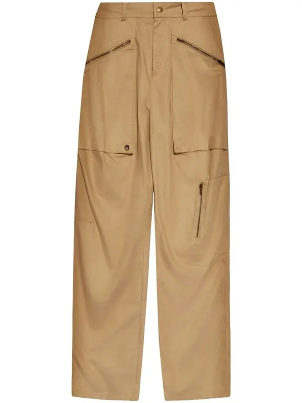 Isabel Marant Jolande Cotton Cargo Trousers - Neutrals