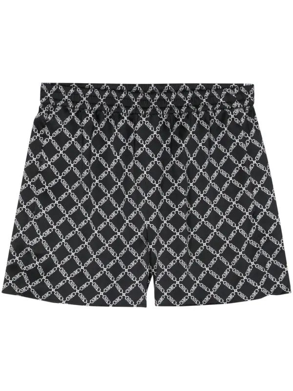 Michael Kors Logo-print Satin Shorts - Black