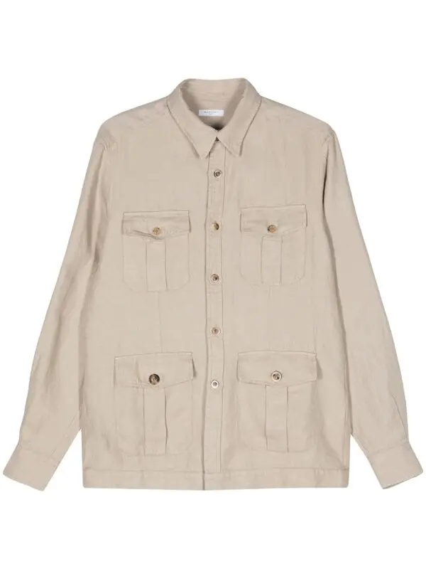 Boglioli Herringbone Linen Shirt