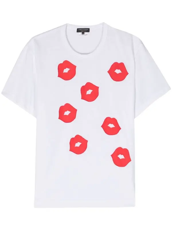 Comme Des Garçons Lips-patches Jersey T-shirt