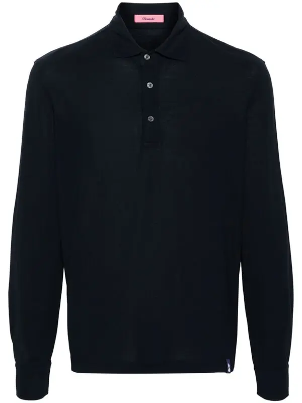 DRUMOHR Spread-collar Cotton Polo Shirt - Blue
