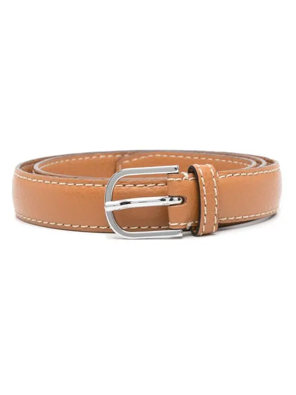 TOTÊME Pebbled Leather Belt - Brown