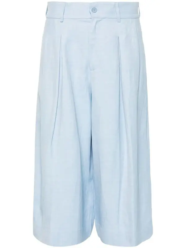 P.a.r.o.s.h Pleated Below-knee Shorts - Blue