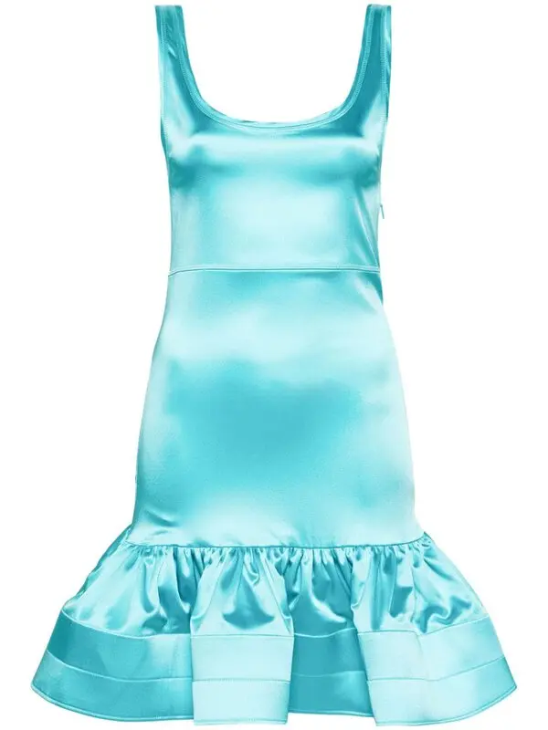 Patou Ruffle-detail Satin Dress