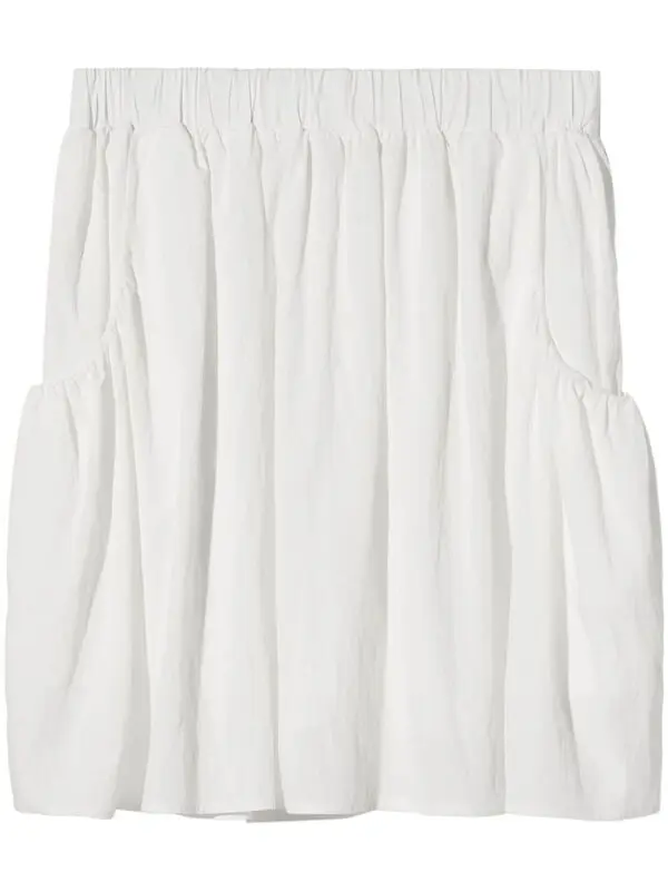 B+AB Textured A-line Miniskirt - White