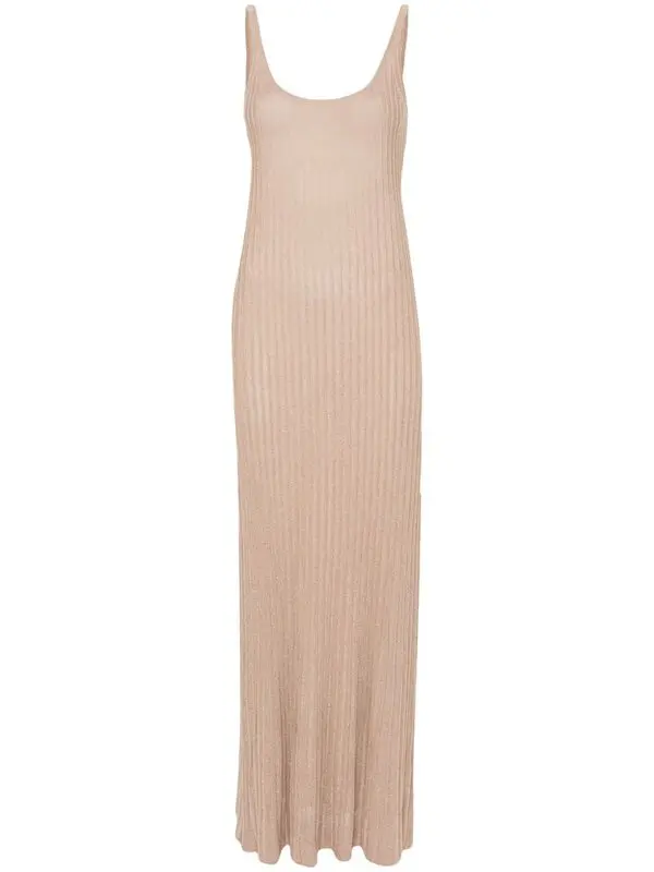 Max Mara Ritmo Lurex-detail Dress - Neutrals