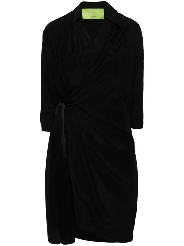 Gauge81 Miya Silk Wrap Dress - Black